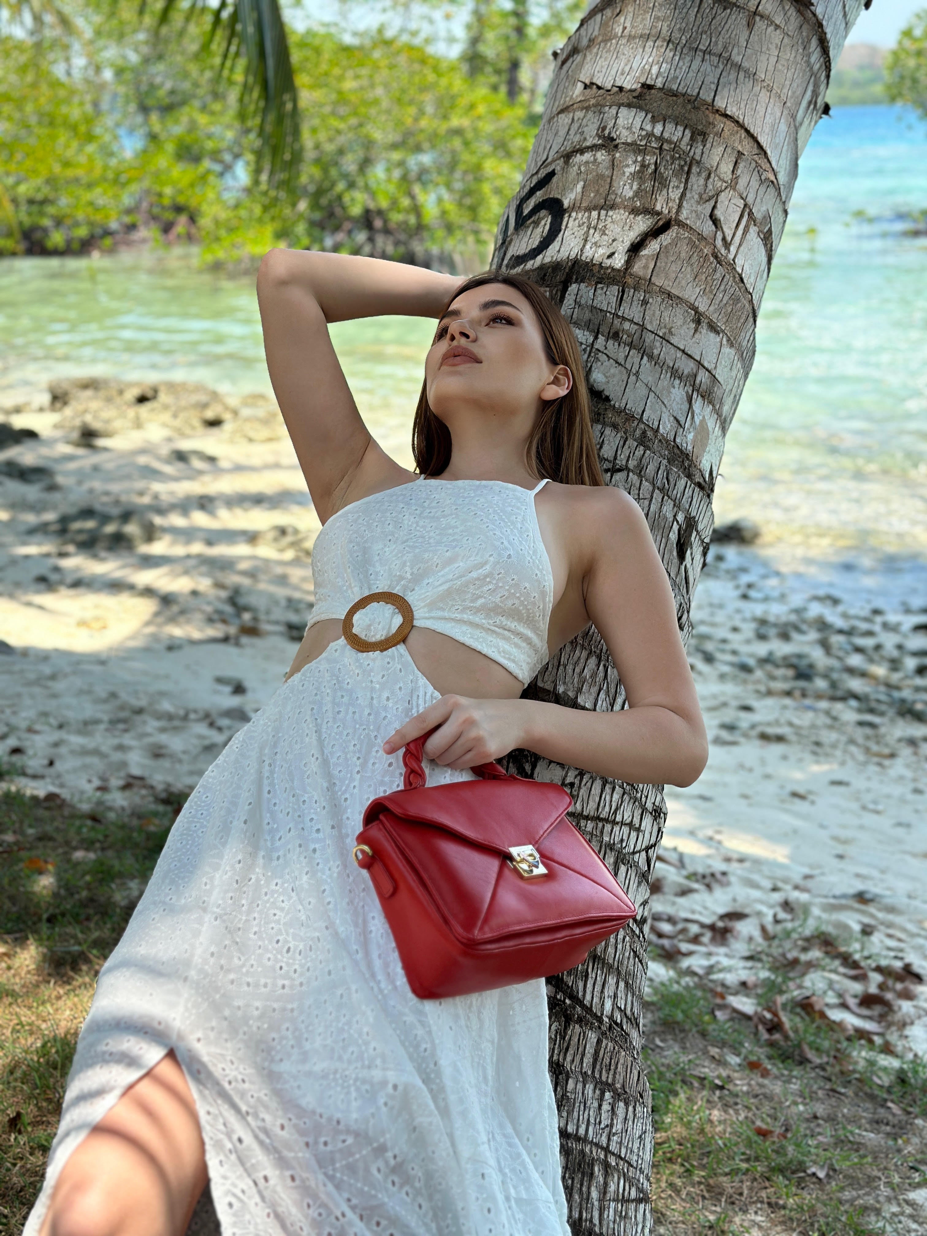 White Cutwork Beach Tie Up Back Dress