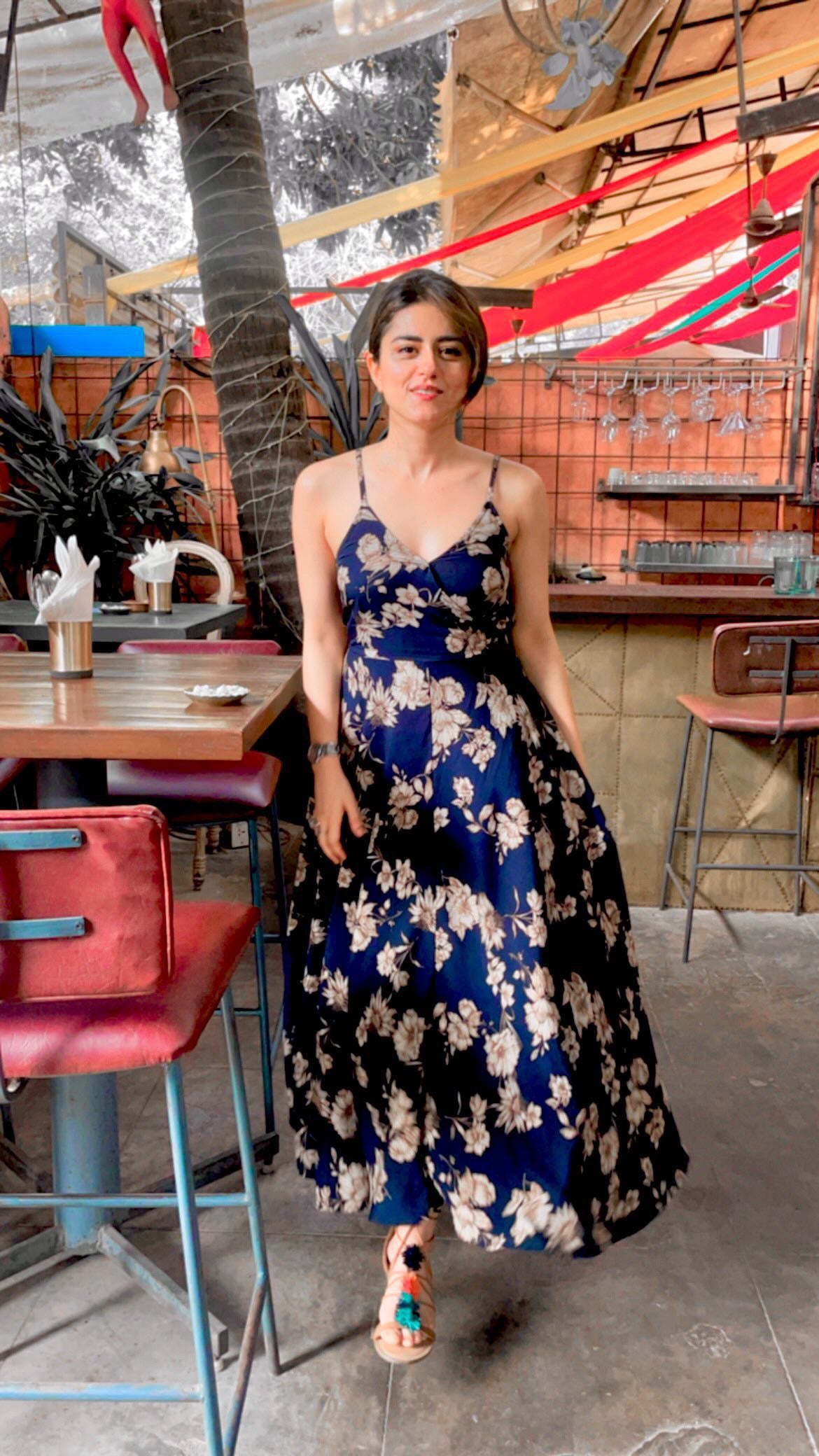 Strappy Black Floral Maxi Dress